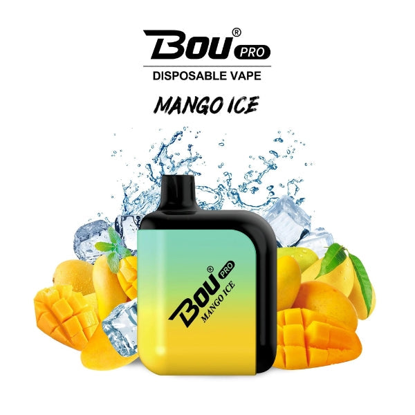 Vaper Desechable Bou Pro 7000 Puffs Mango Ice🥭🧊 – Sharks Vapers store